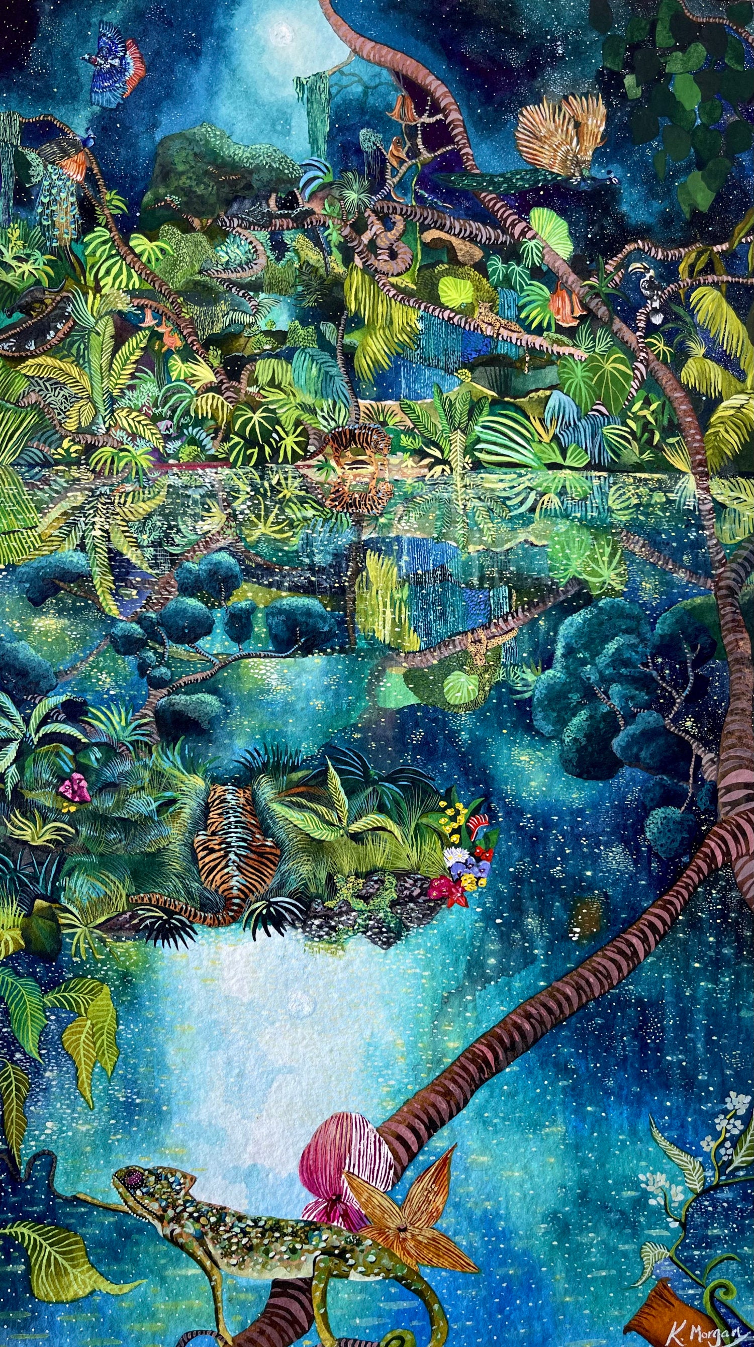 Kate Morgan Studio - Tiger Moon - Original Artwork