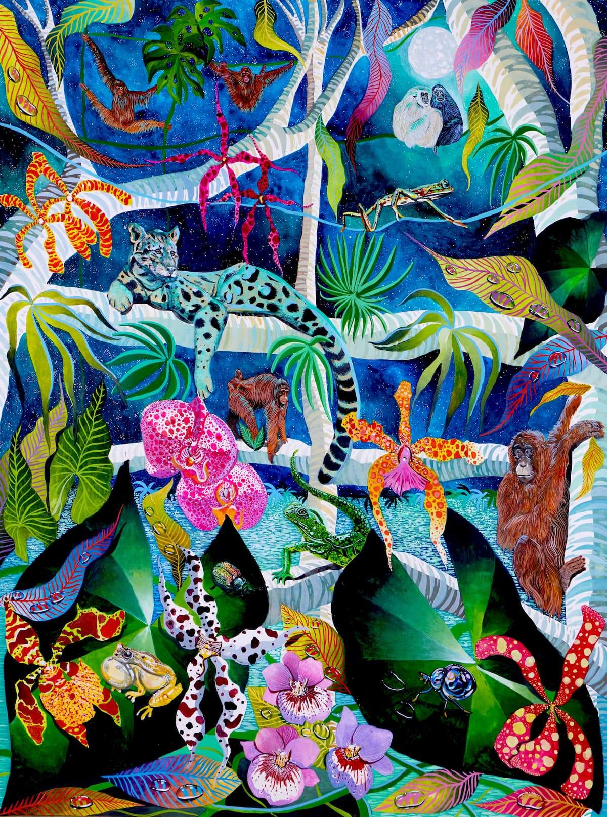 Kate Morgan Studio - Blue Leopard - Original Artwork